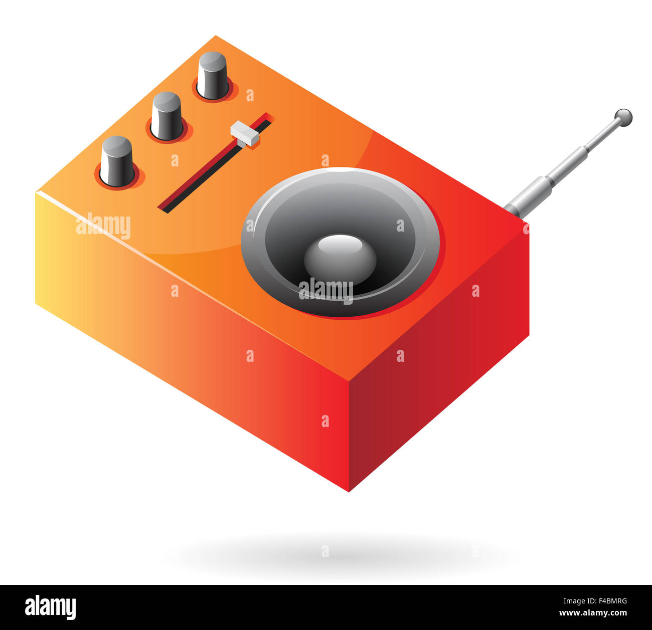 Isometric icon of orange radio Stock Photo - Alamy