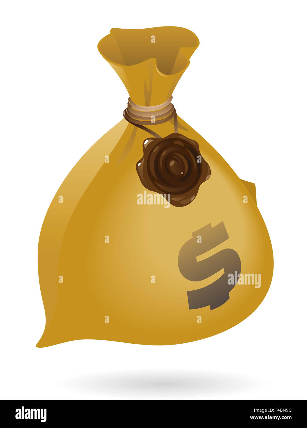 Isometric icon of sack with money Stock Photo - Alamy