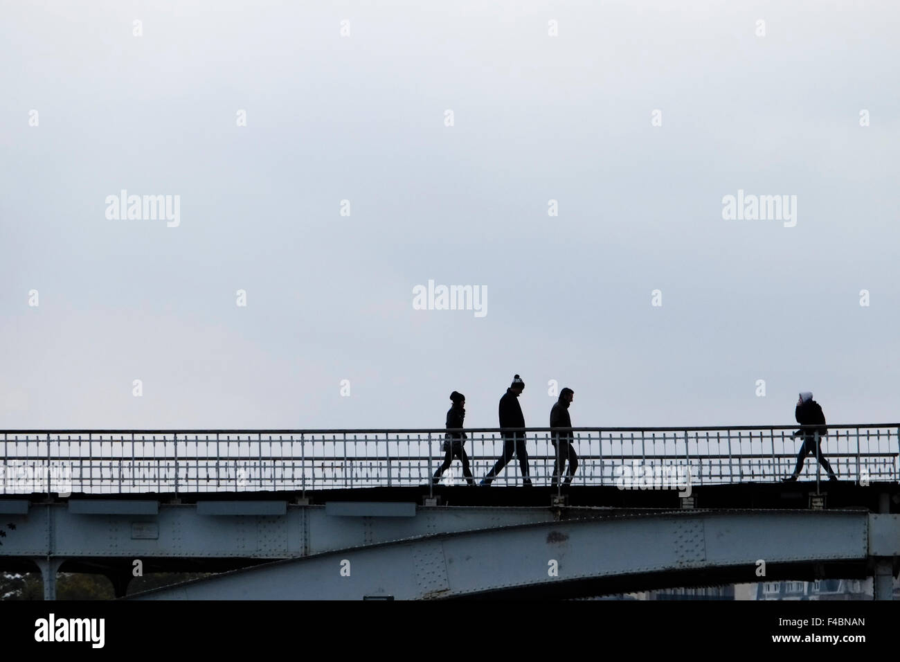 Walking on Bridge Stock Photo - Alamy