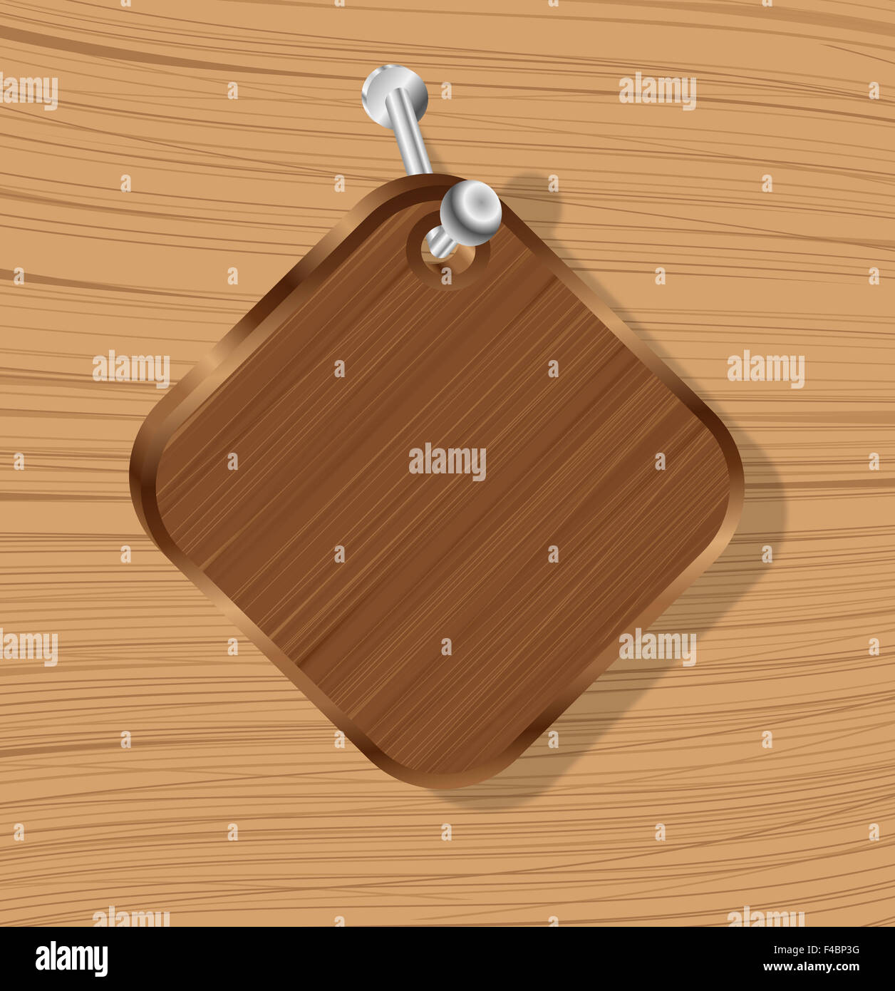 Wooden Sign Message Board Hanging on a Hook Stock Photo - Alamy