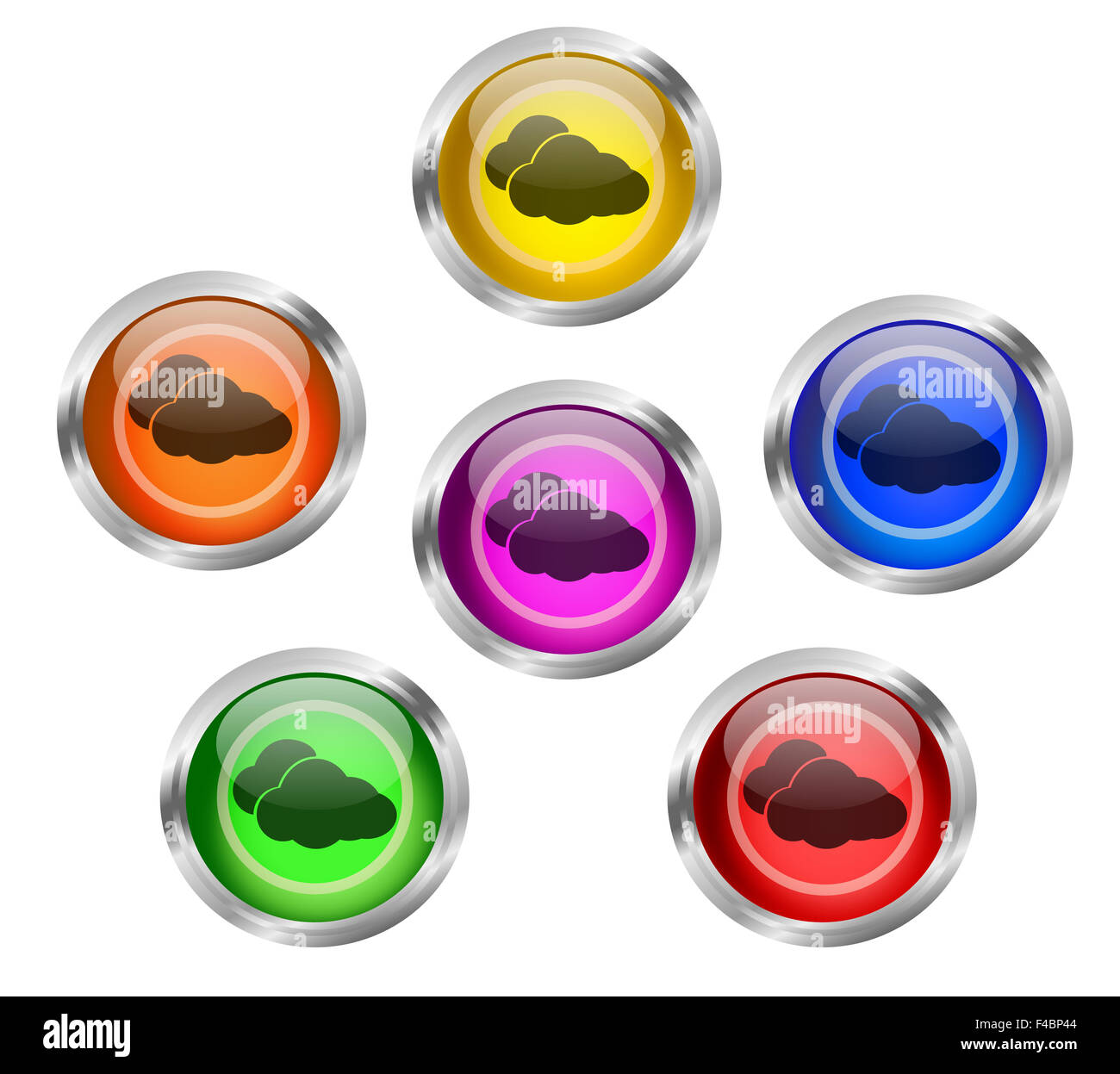 Cloud Icon Button Stock Photo - Alamy
