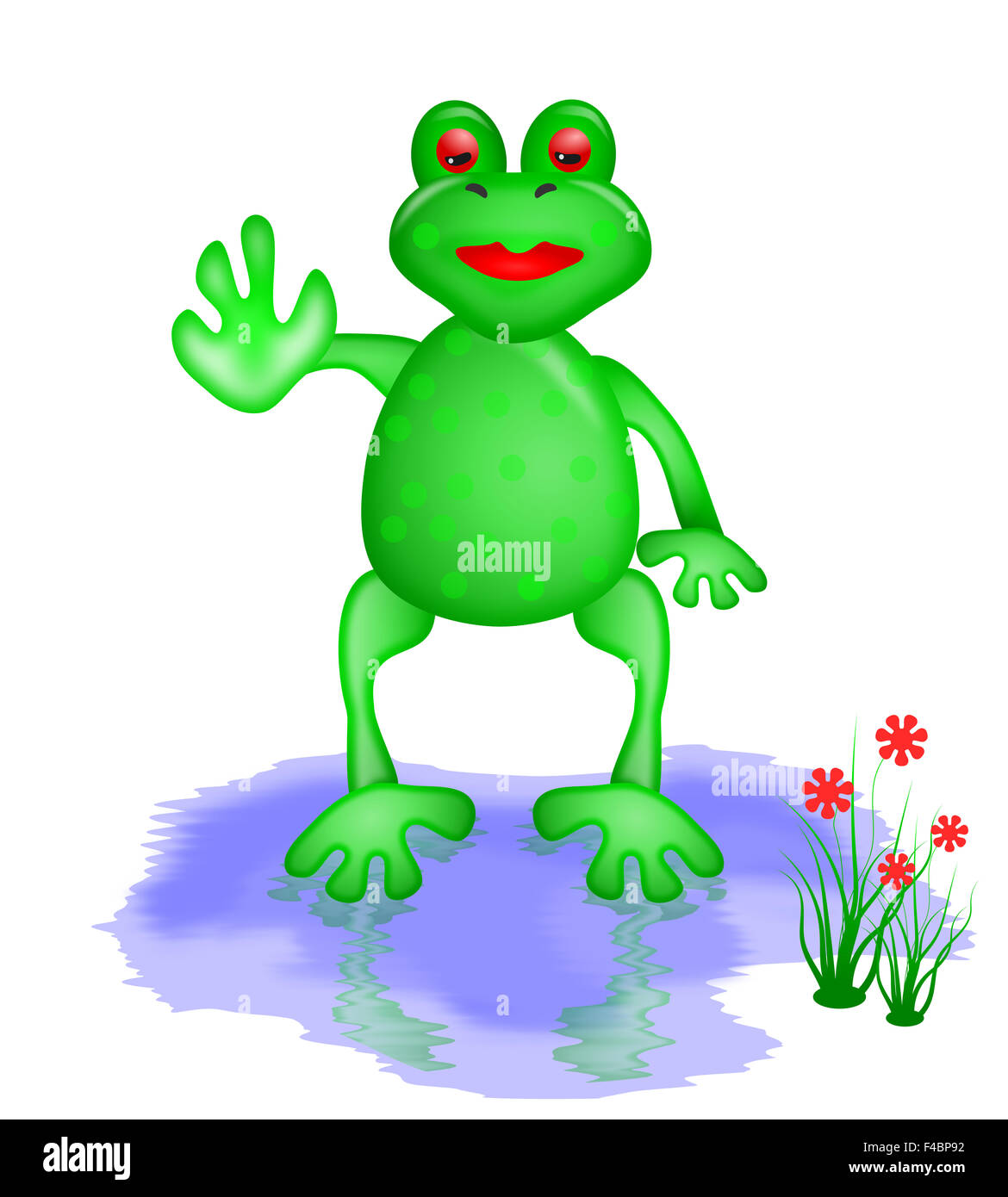 Frog Waving From a Rain Puddle Stock Photo - Alamy
