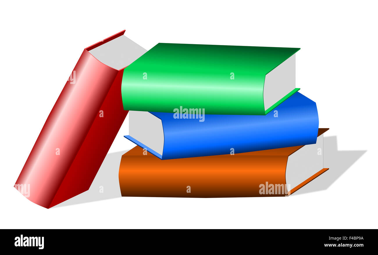 Stack of Colored Books Stock Photo - Alamy