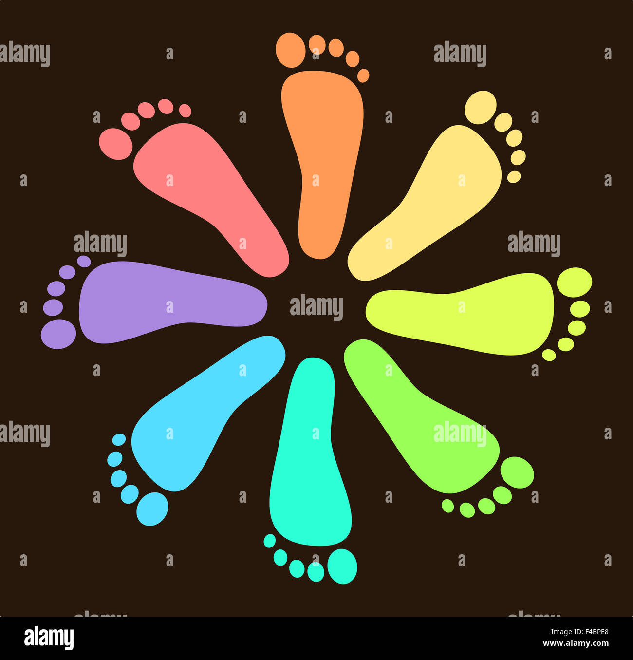 Colored Footprint Design Stock Photo - Alamy