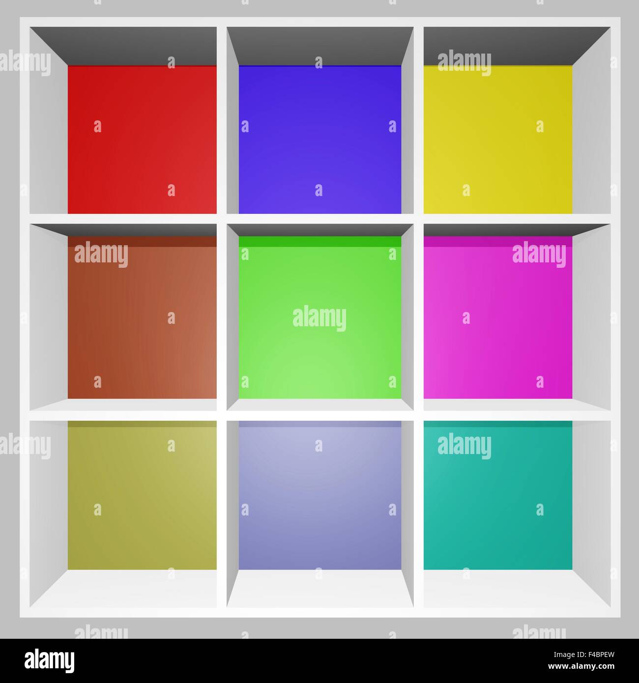Square Colorful Product Display Show Rack Stock Photo - Alamy