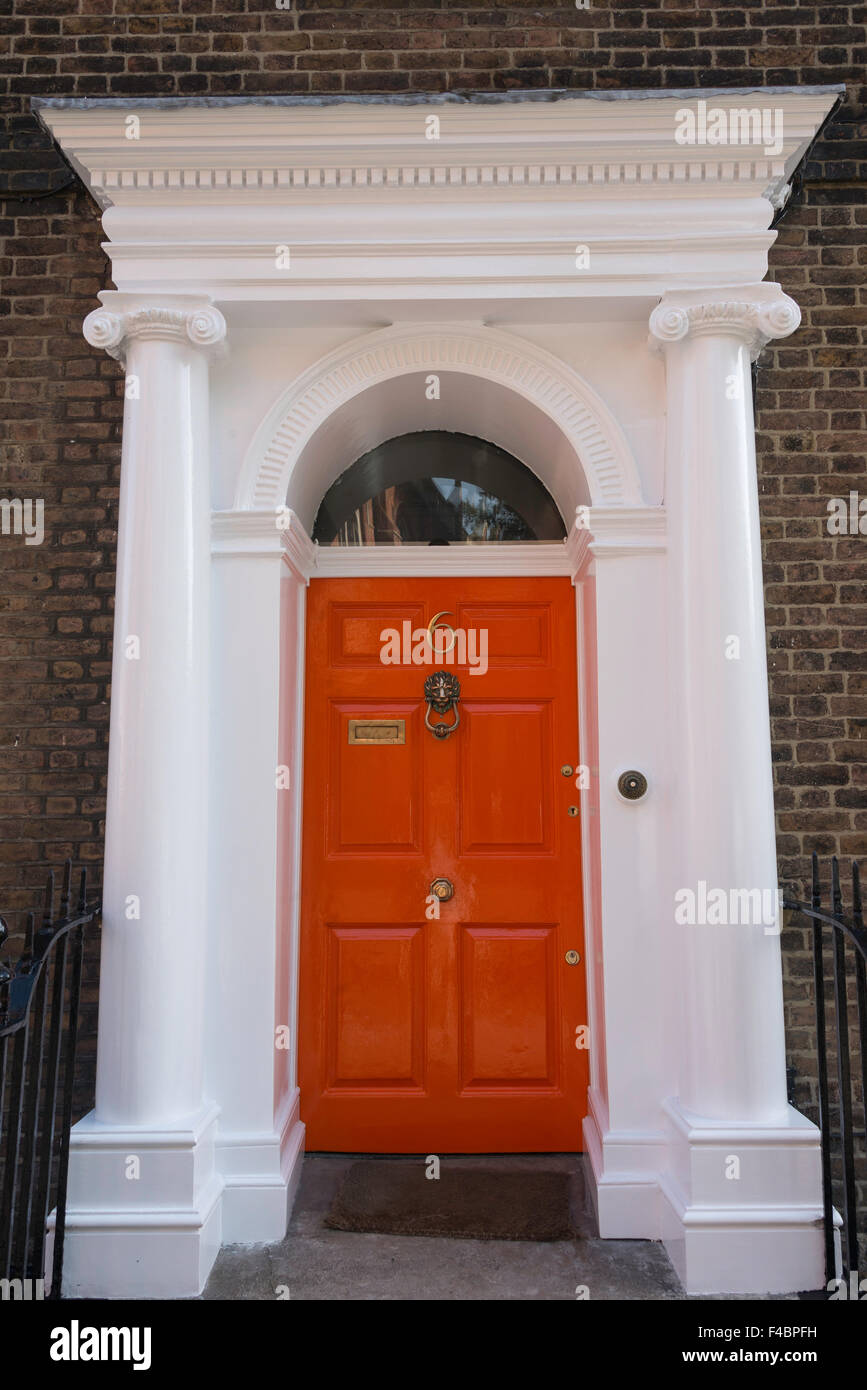 Colourful door on Georgian house, Southwood Lane, Highgate, London ...