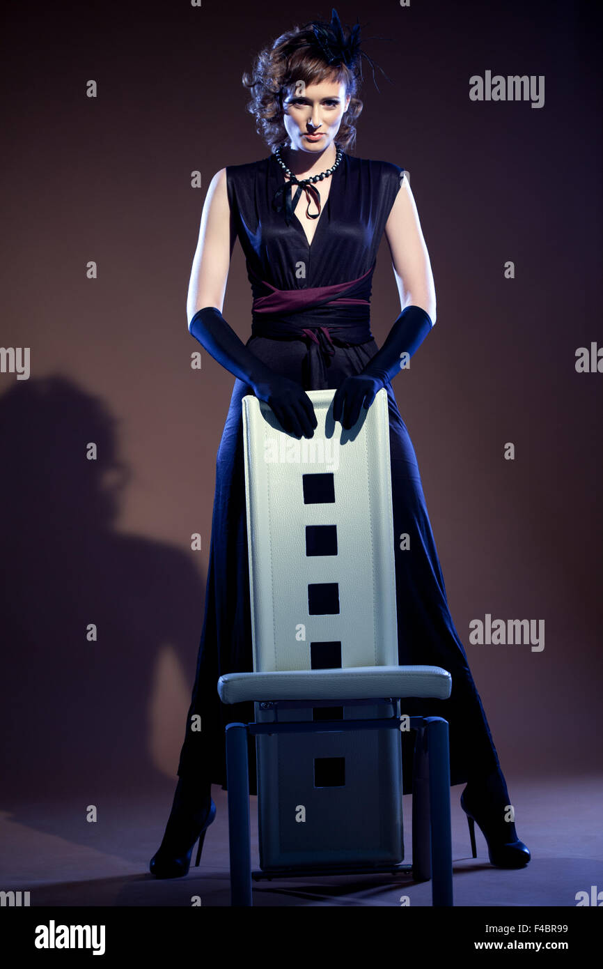 Beautiful dramatic actress posing in studio Stock Photo - Alamy