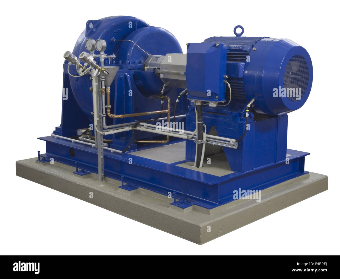 blue industrial compressor on white Stock Photo - Alamy
