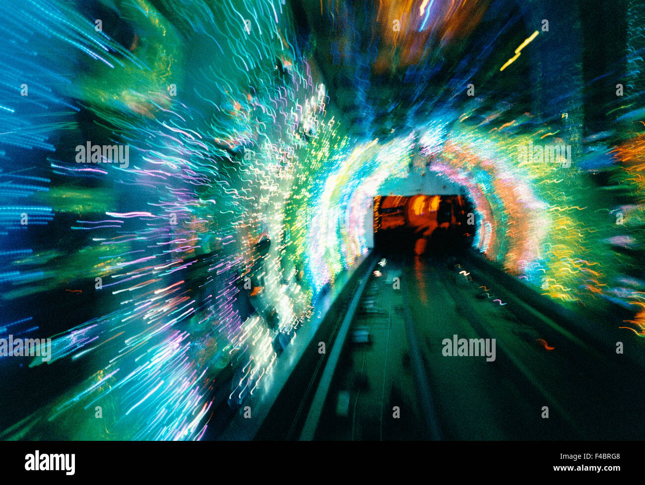 Colorful tunnel in motion Stock Photo - Alamy