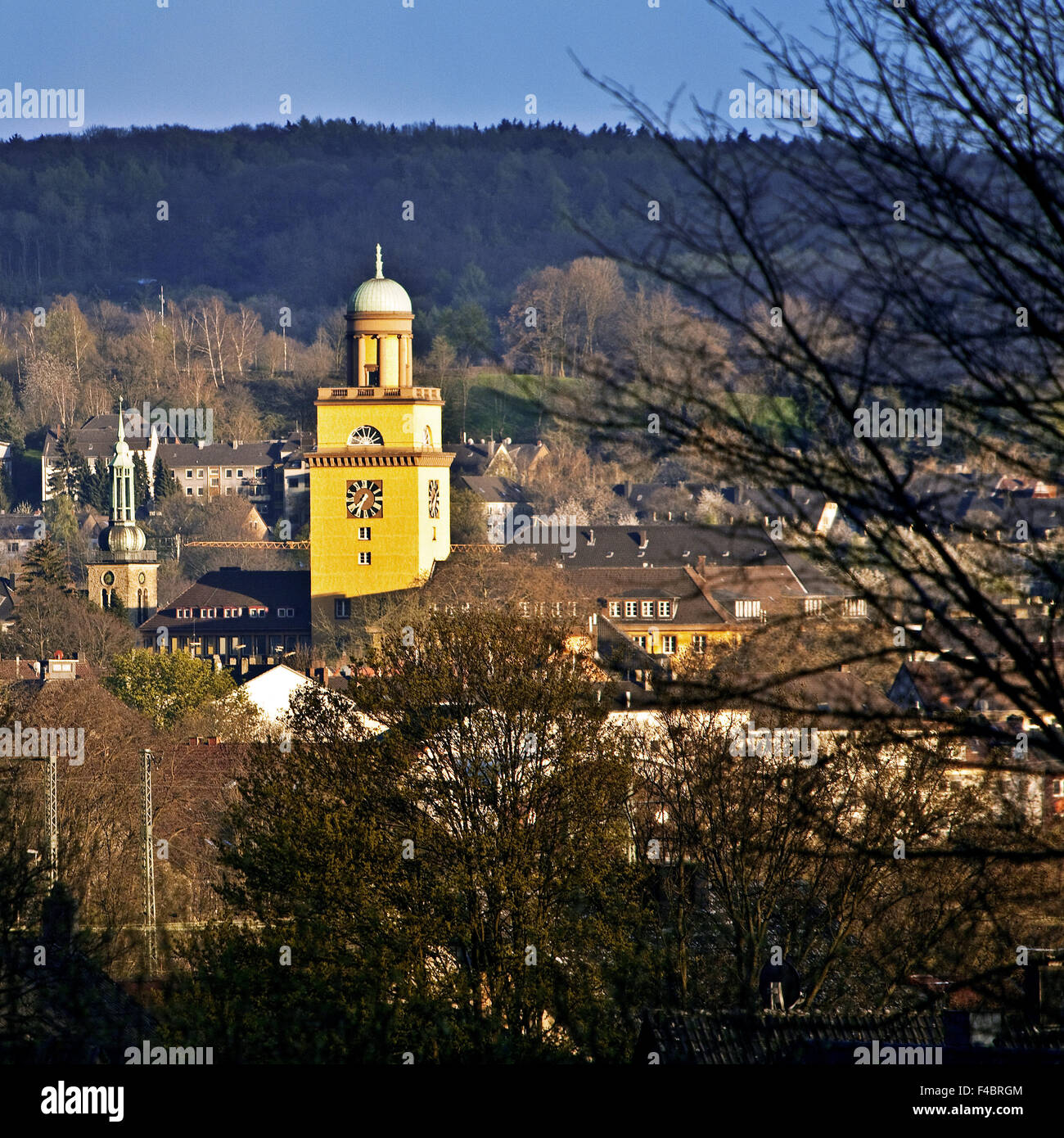 Town Hall Tower, Witten, German Stock Photo - Alamy