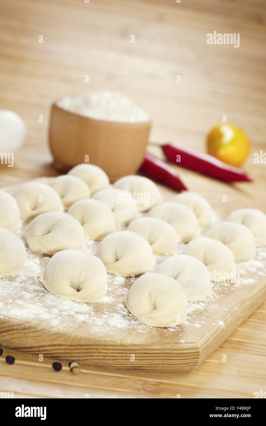 Raw dumplings meat preparation hi-res stock photography and images - Alamy