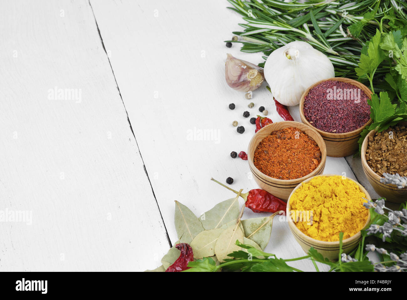 Different kinds of seasonings and herbs Stock Photo - Alamy