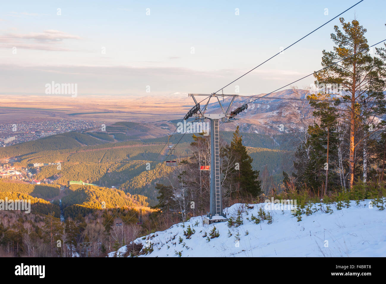 ropeway at mountain landscape Stock Photo - Alamy