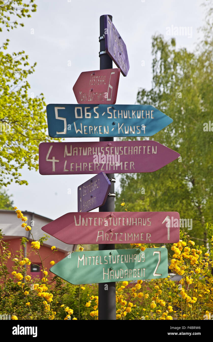 Signs at a Waldorf school, Witten, Germany Stock Photo - Alamy