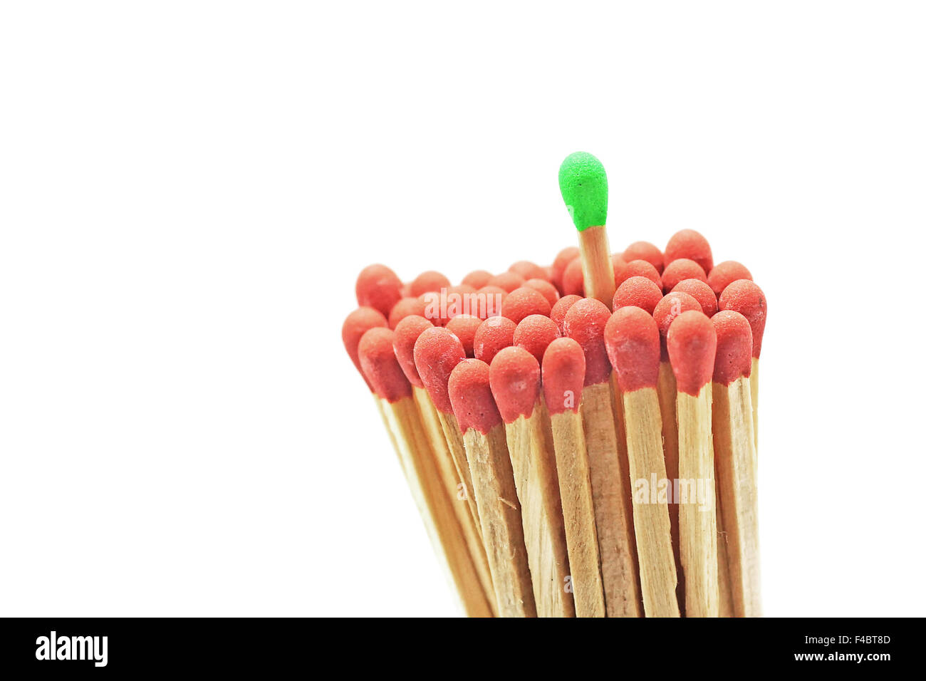 leadership concept idea, one matchstick standing out from other Stock ...