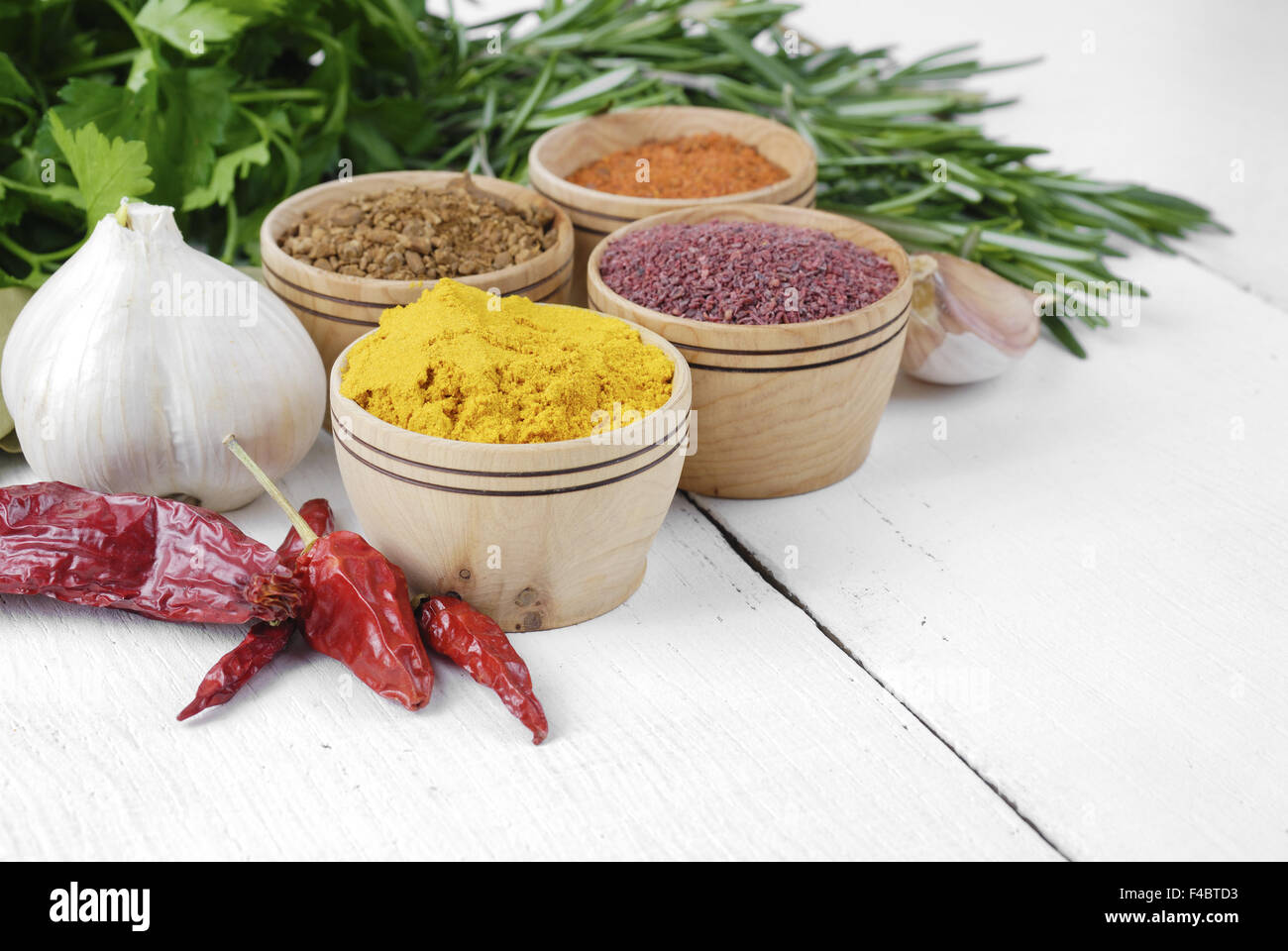 Different kinds of seasonings and herbs Stock Photo - Alamy