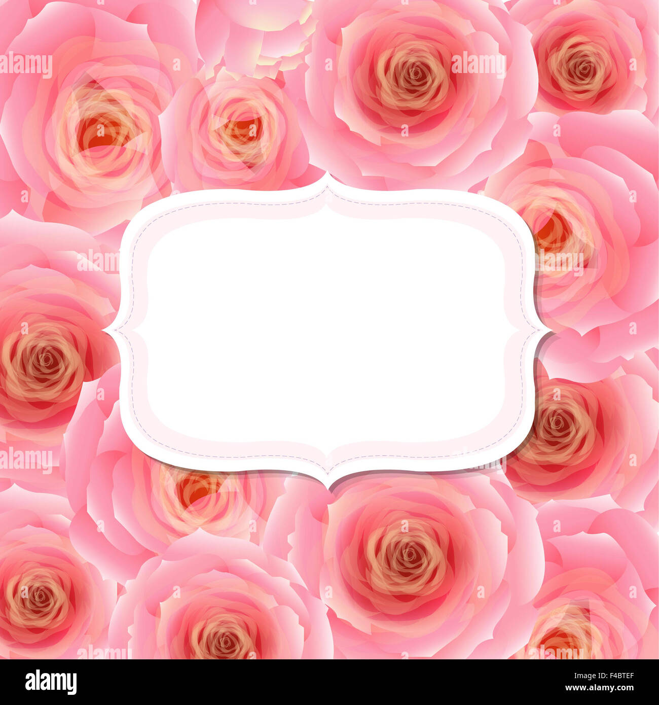 Label With Pink Rose Stock Photo - Alamy