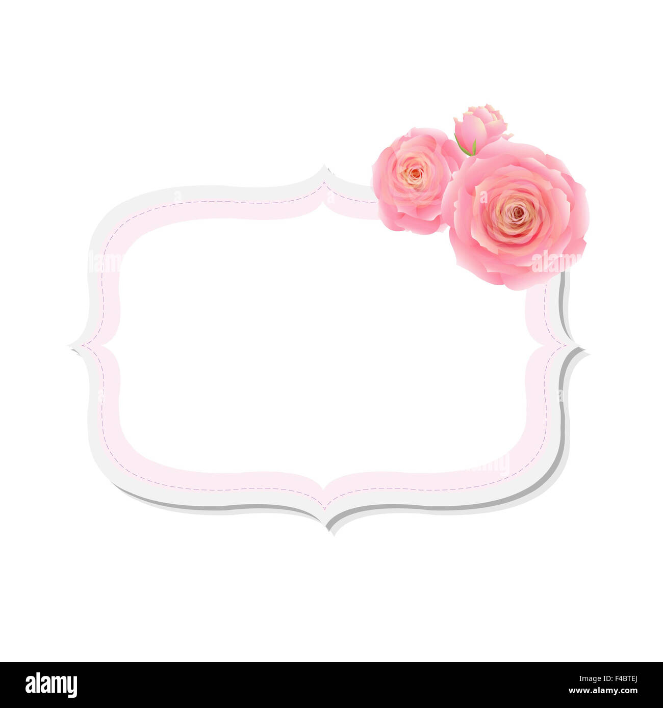 Pastel Pink Rose Label Stock Photo - Alamy