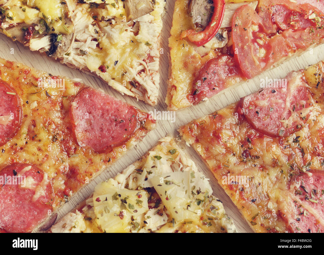 Five slices of pizza Stock Photo - Alamy