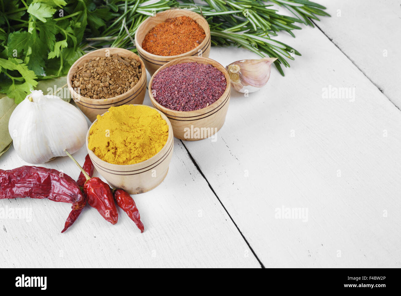 Different kinds of seasonings and herbs Stock Photo - Alamy
