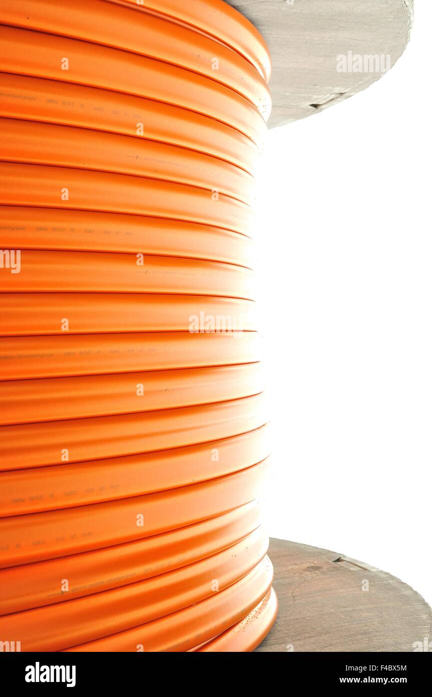 Vertically role fiber optic cable Stock Photo - Alamy