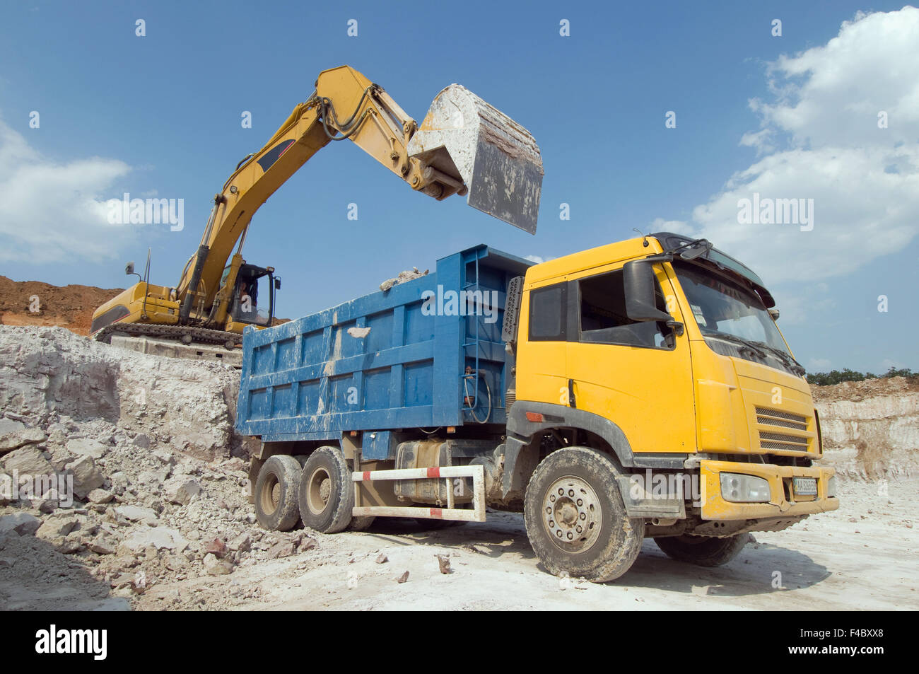 lorry transporting stones Stock Photo - Alamy