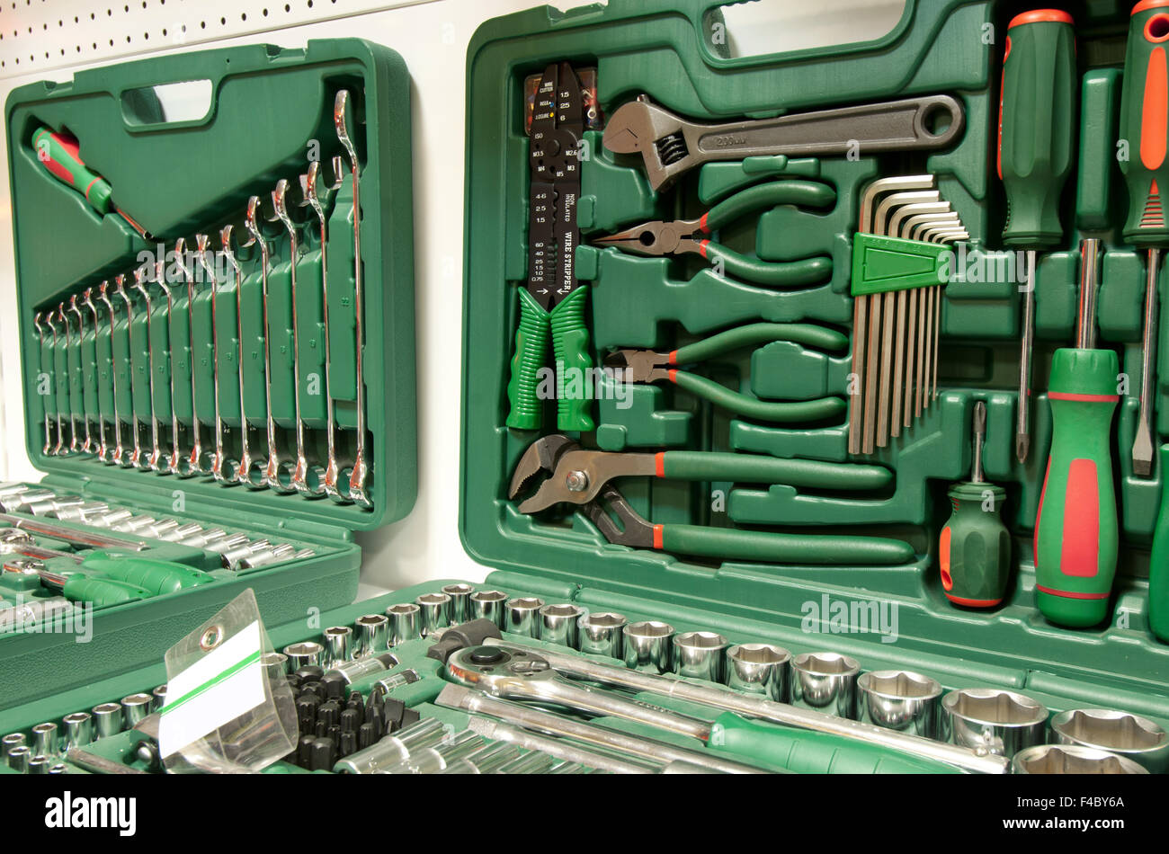 a box of tools to repair instruments Stock Photo - Alamy