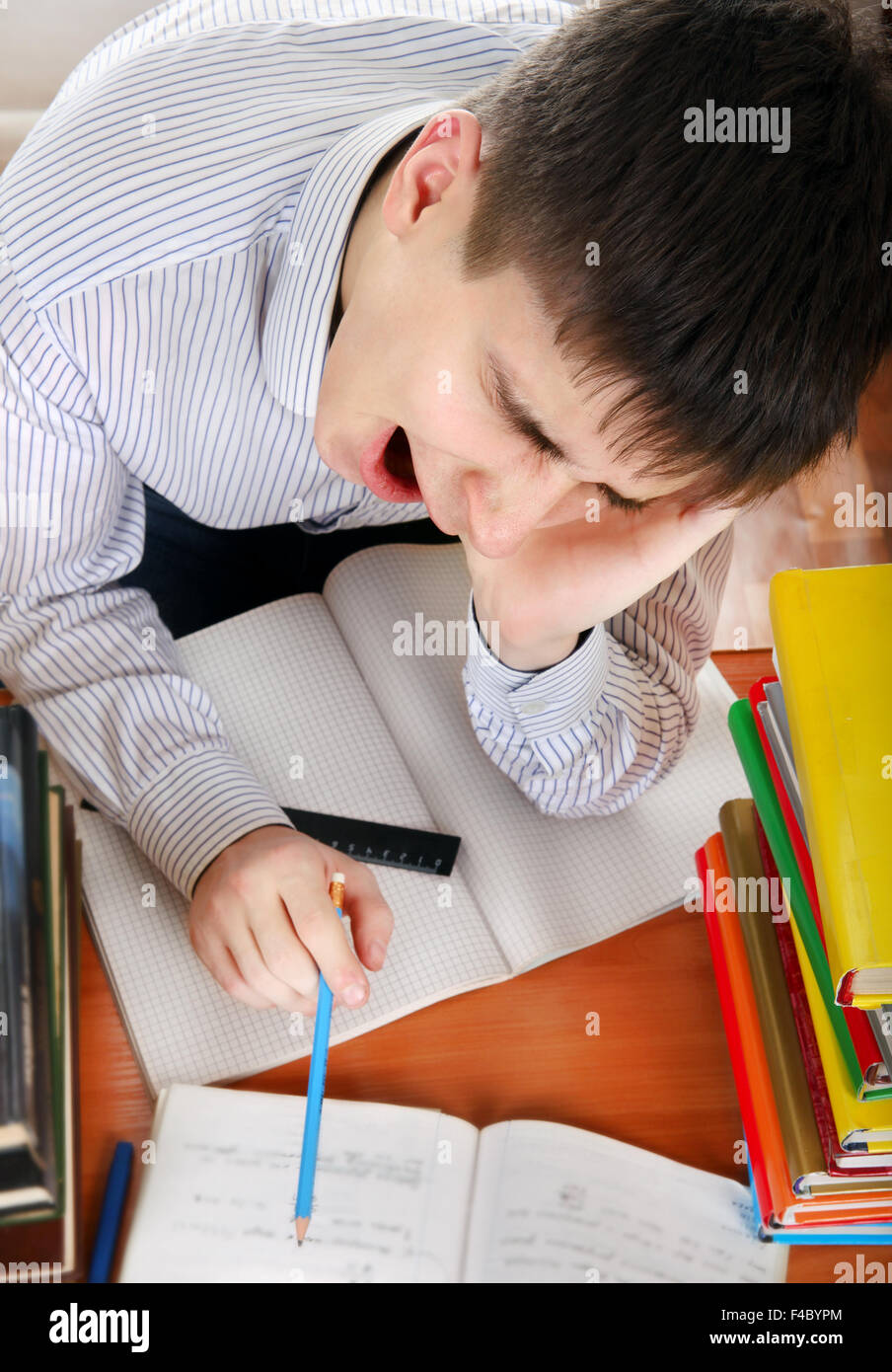 Study fatigue overworked student hi-res stock photography and images ...