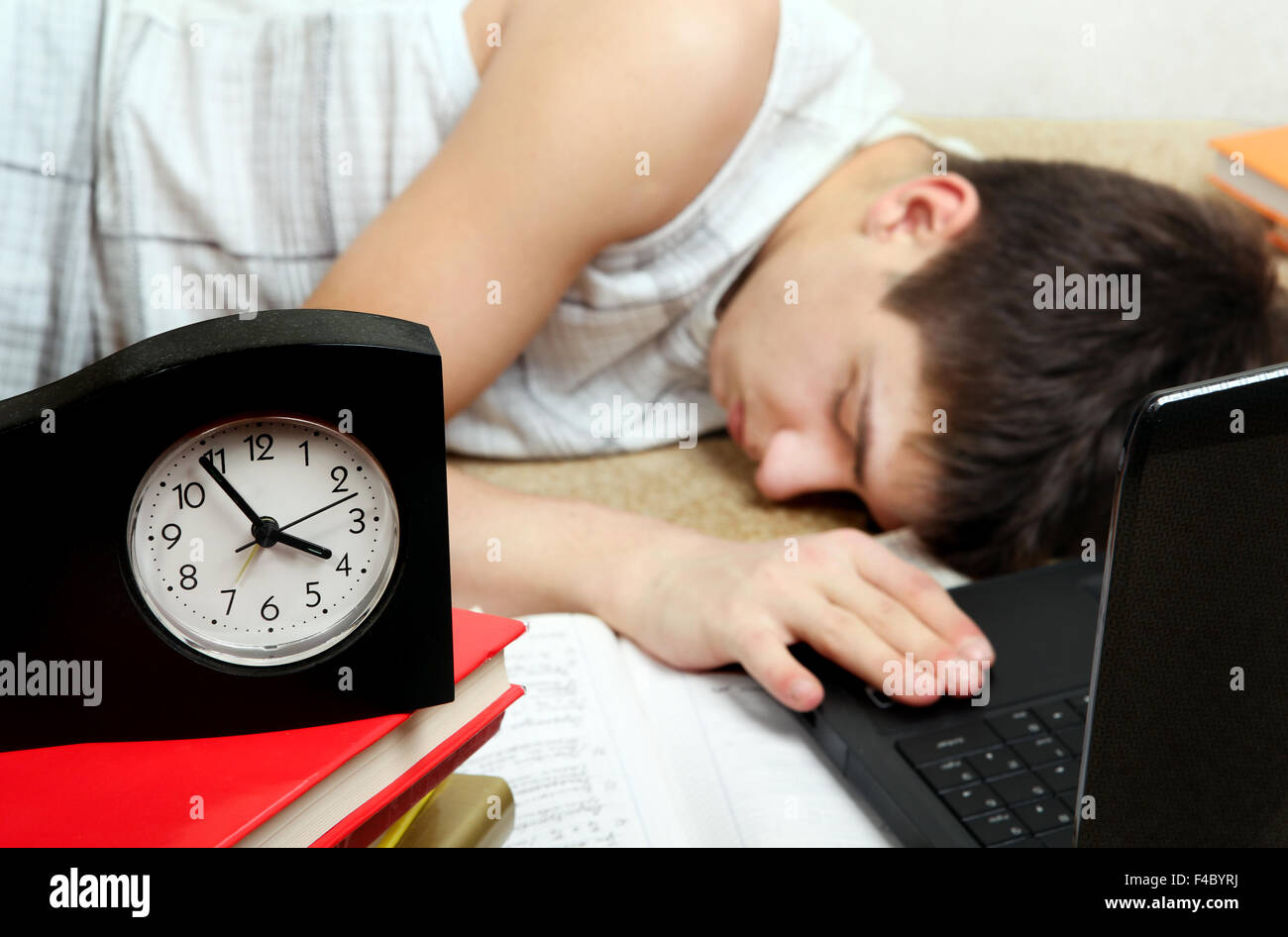 Teenager asleep bed night hi-res stock photography and images - Alamy