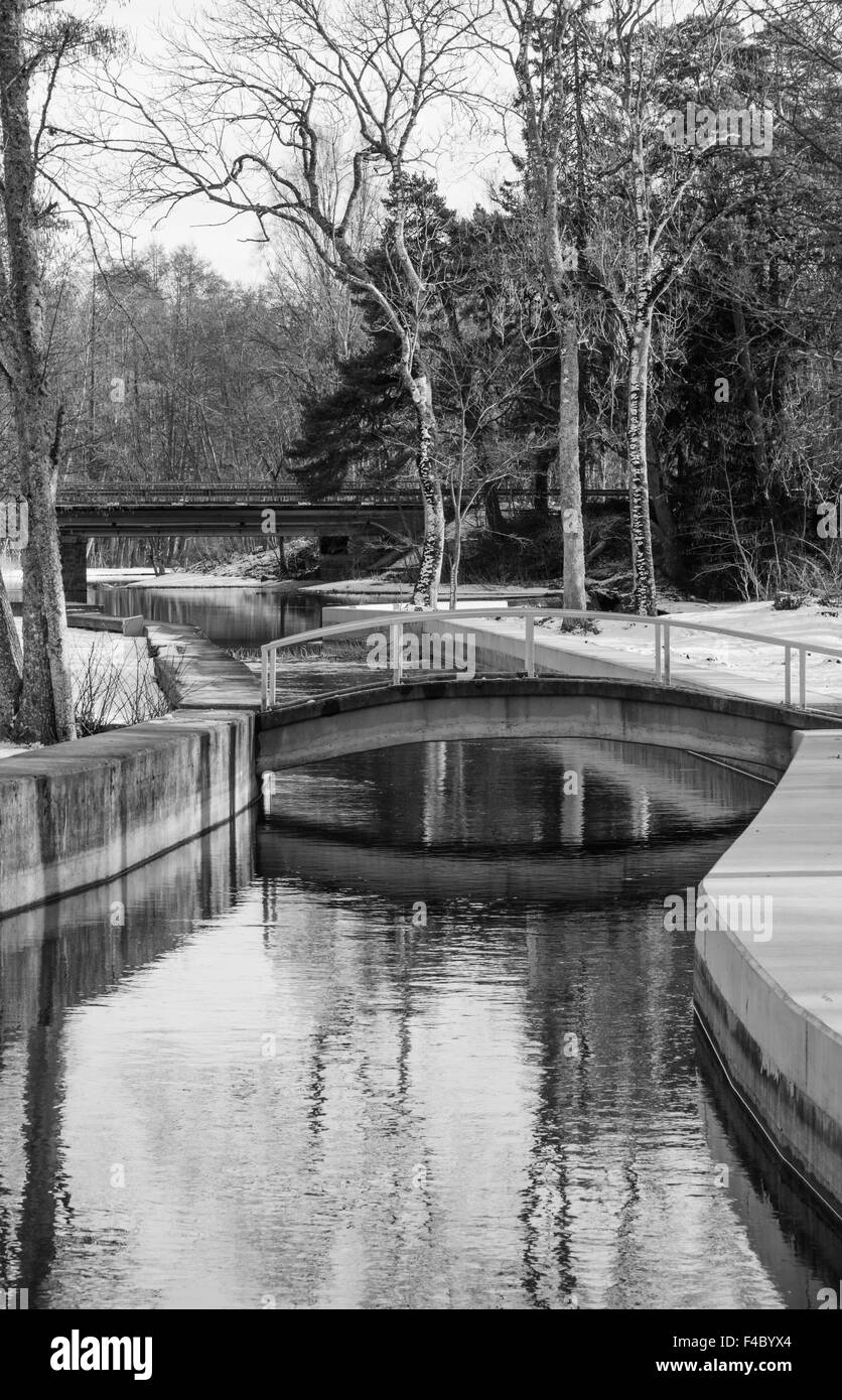 Spring canal Black and White Stock Photos & Images - Alamy