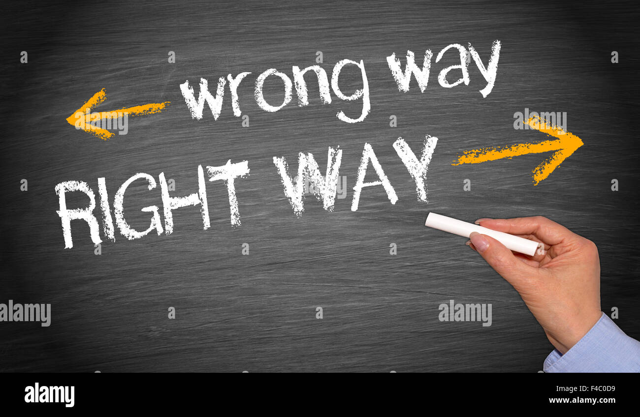 Wrong way and right way Stock Photo - Alamy