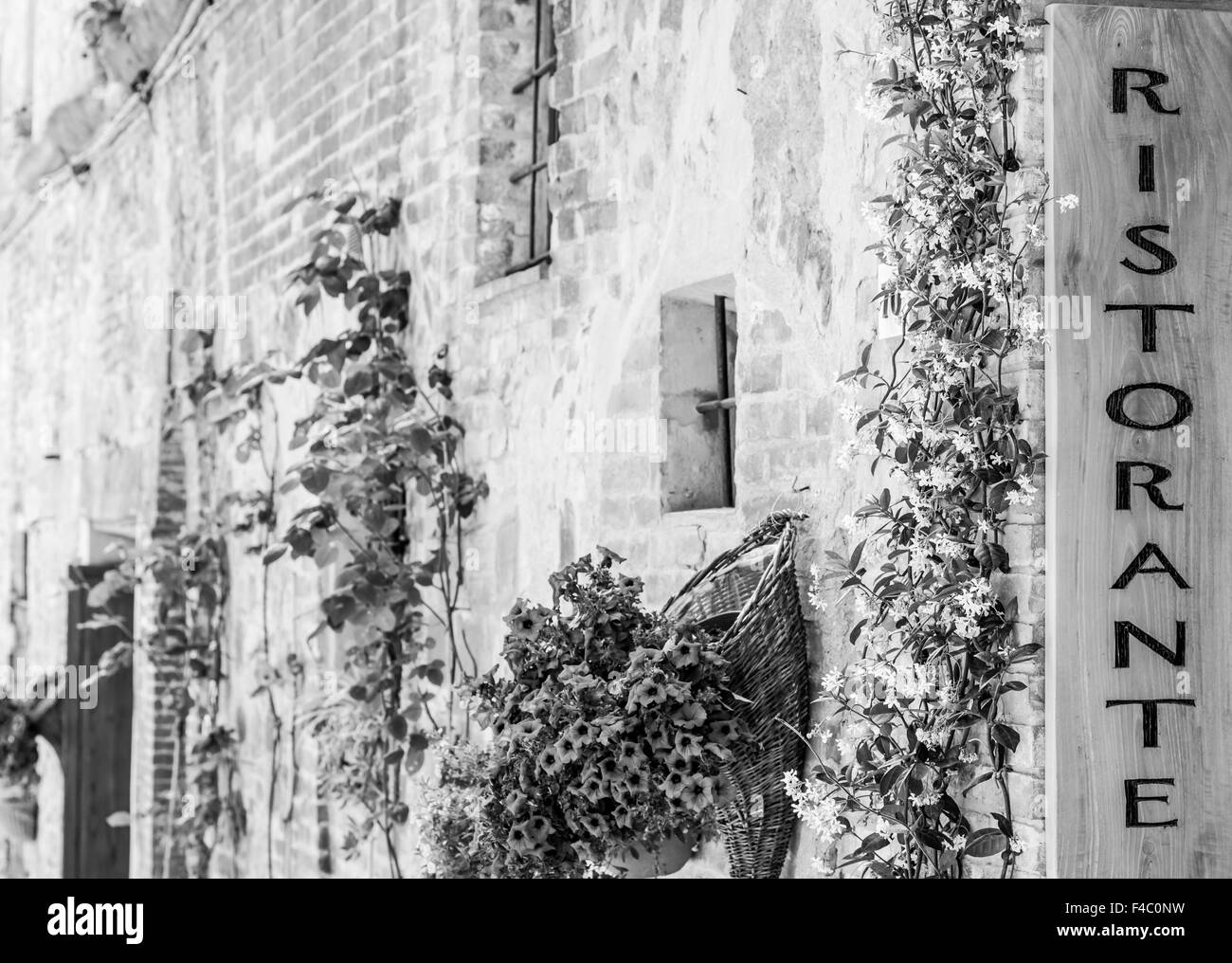 Exterior of italian restaurant Black and White Stock Photos & Images ...