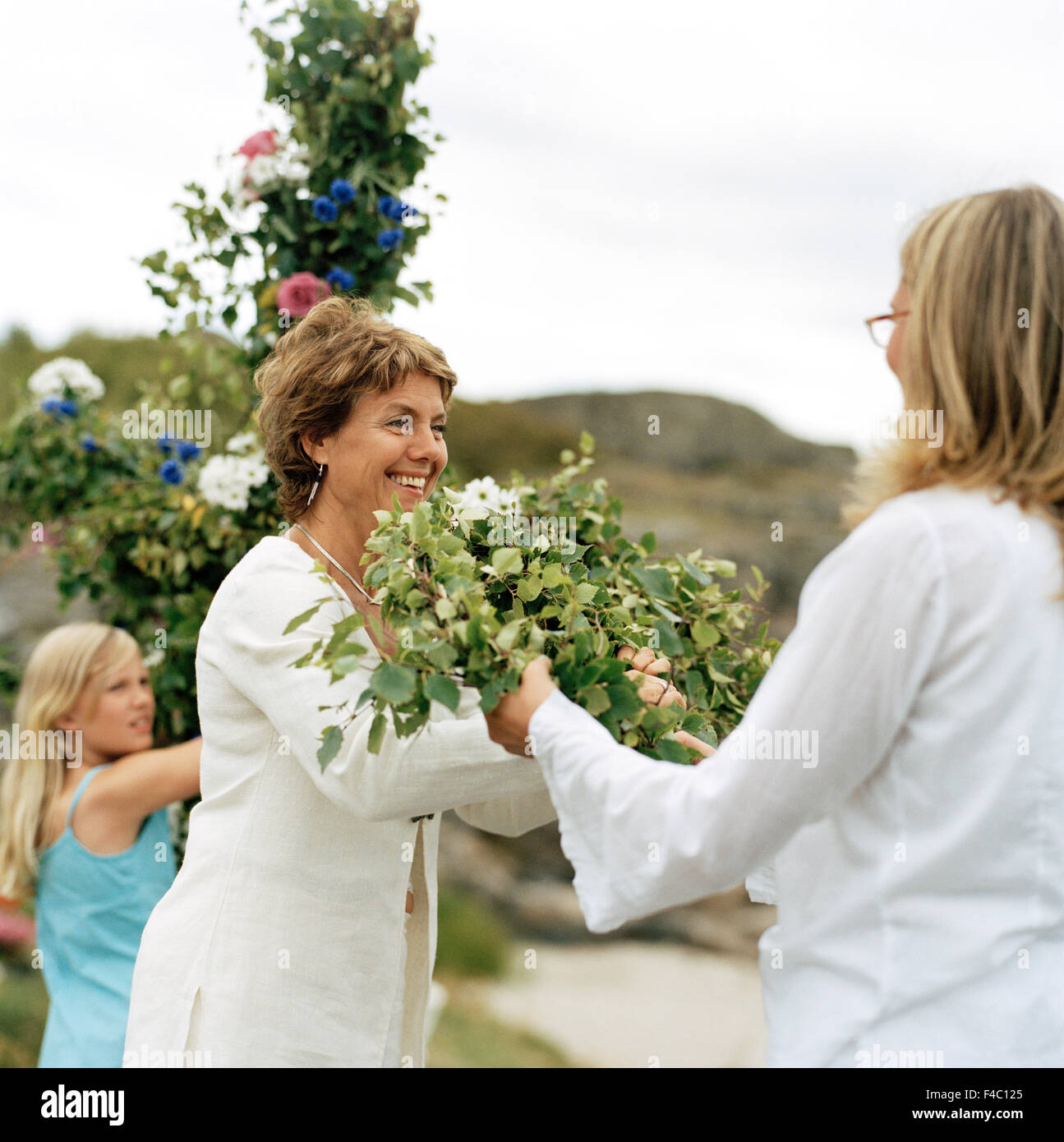 Midsummer celebrations in the archipelago Stock Photo - Alamy