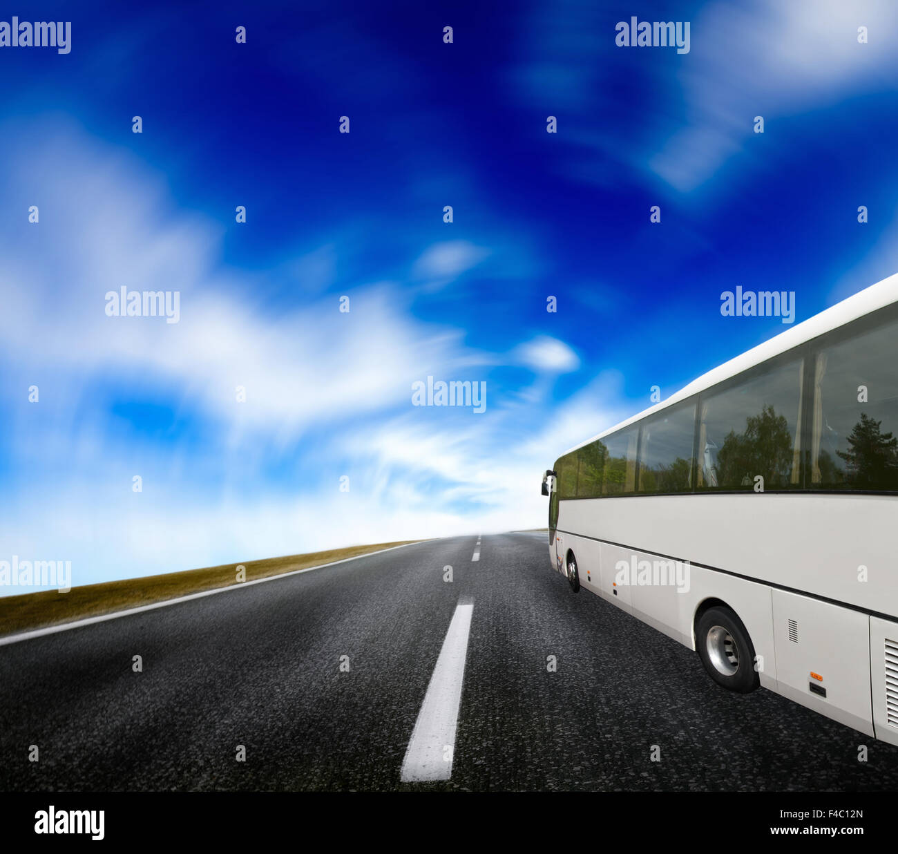 Tourist bus traveling Stock Photo - Alamy
