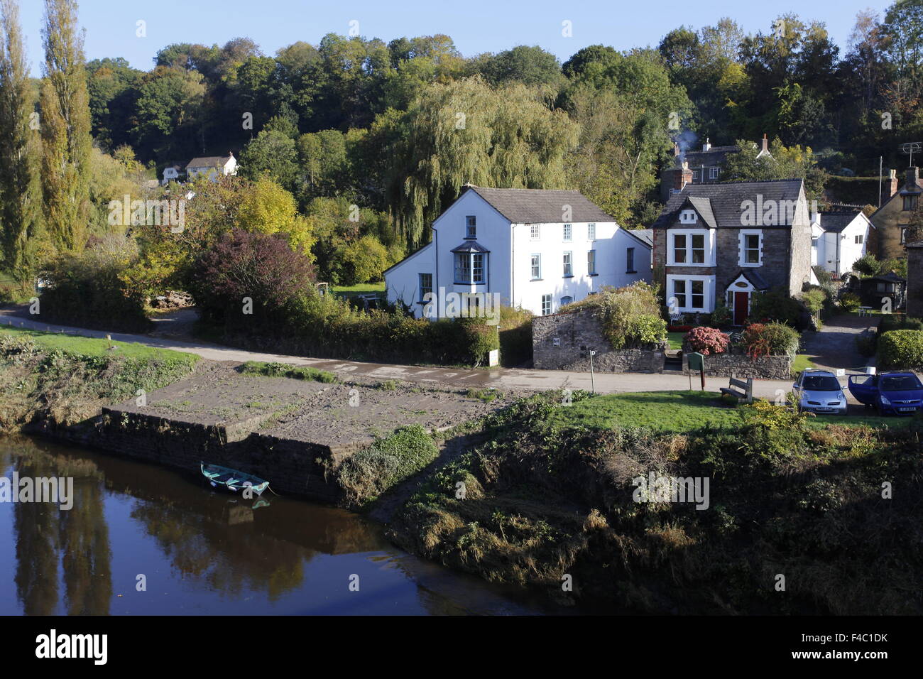 The river Wye at Brockweir, Brockweir Quay and Village Stock Photo - Alamy