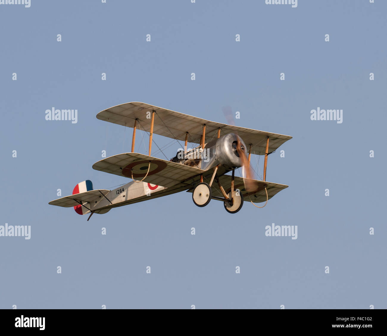 Bristol Scout replica Great War biplane fighter aircraft flying at Old ...