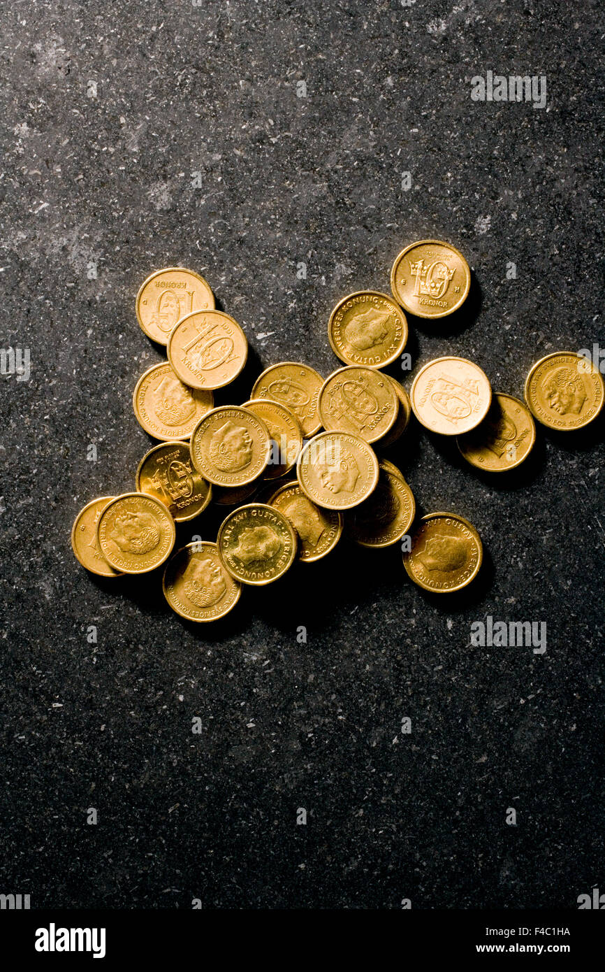 A pile of golden coins Stock Photo - Alamy