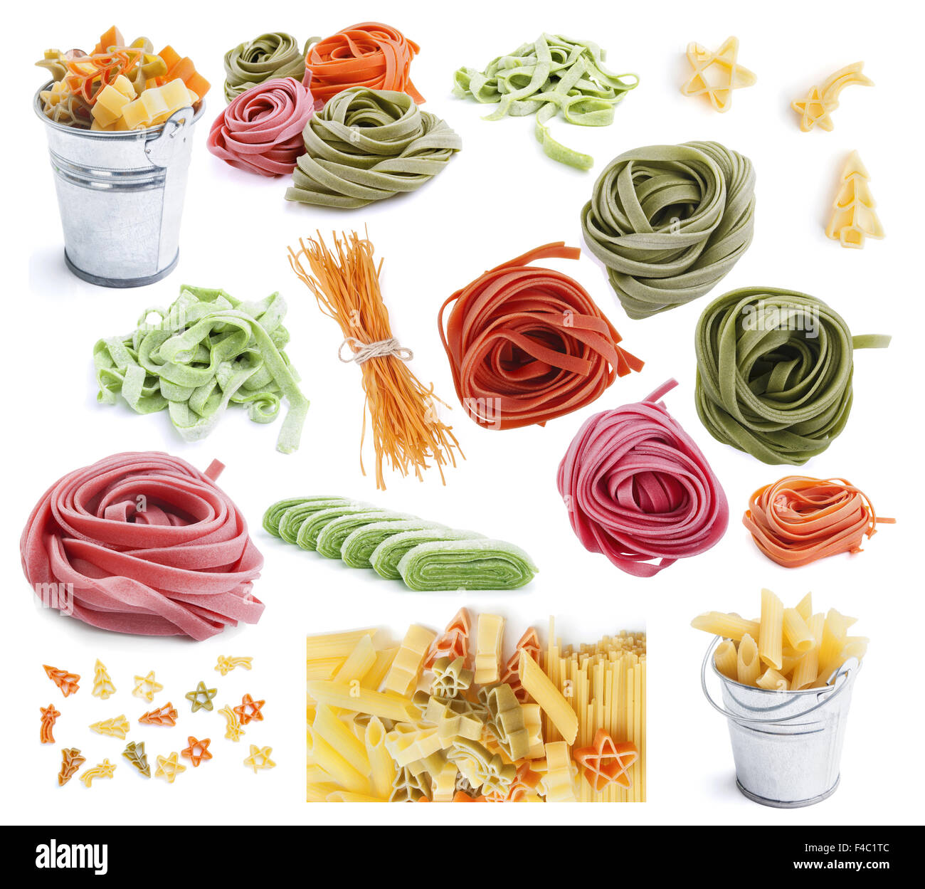 Pasta collection isolated on white background Stock Photo - Alamy