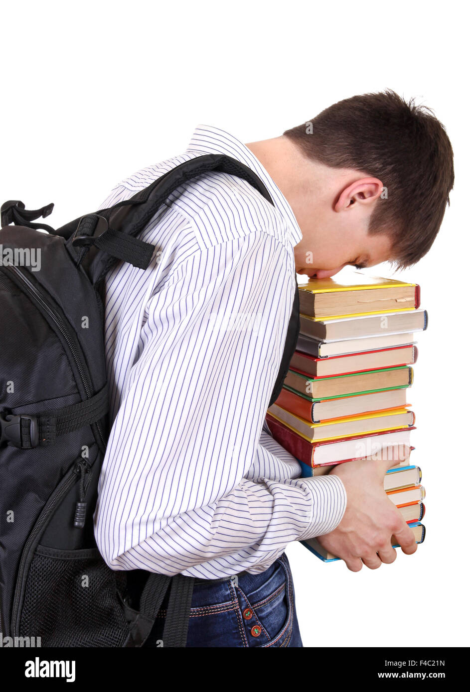 Tired student university books hi-res stock photography and images - Alamy