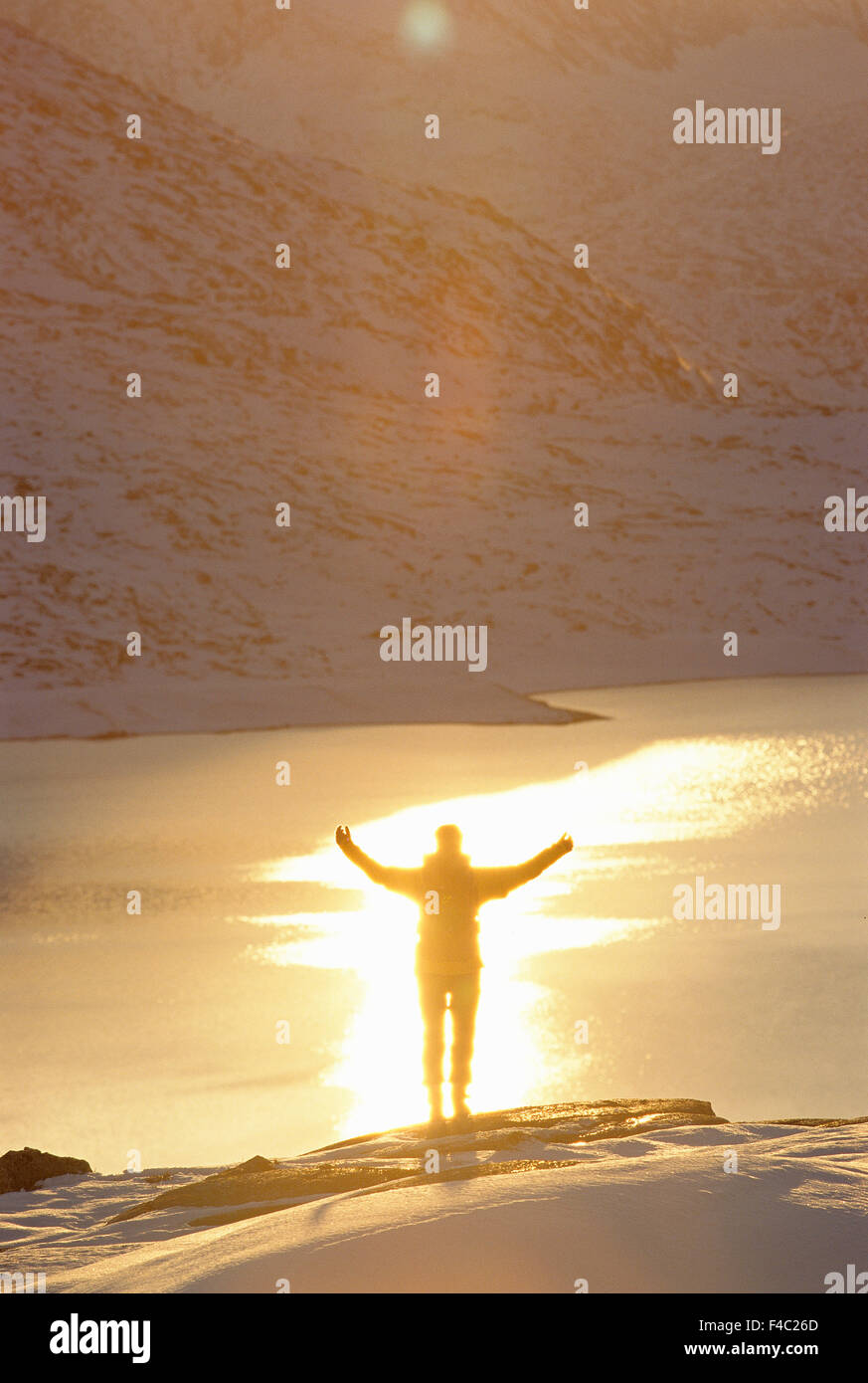 Women hold out her arms in the sunshine Stock Photo - Alamy
