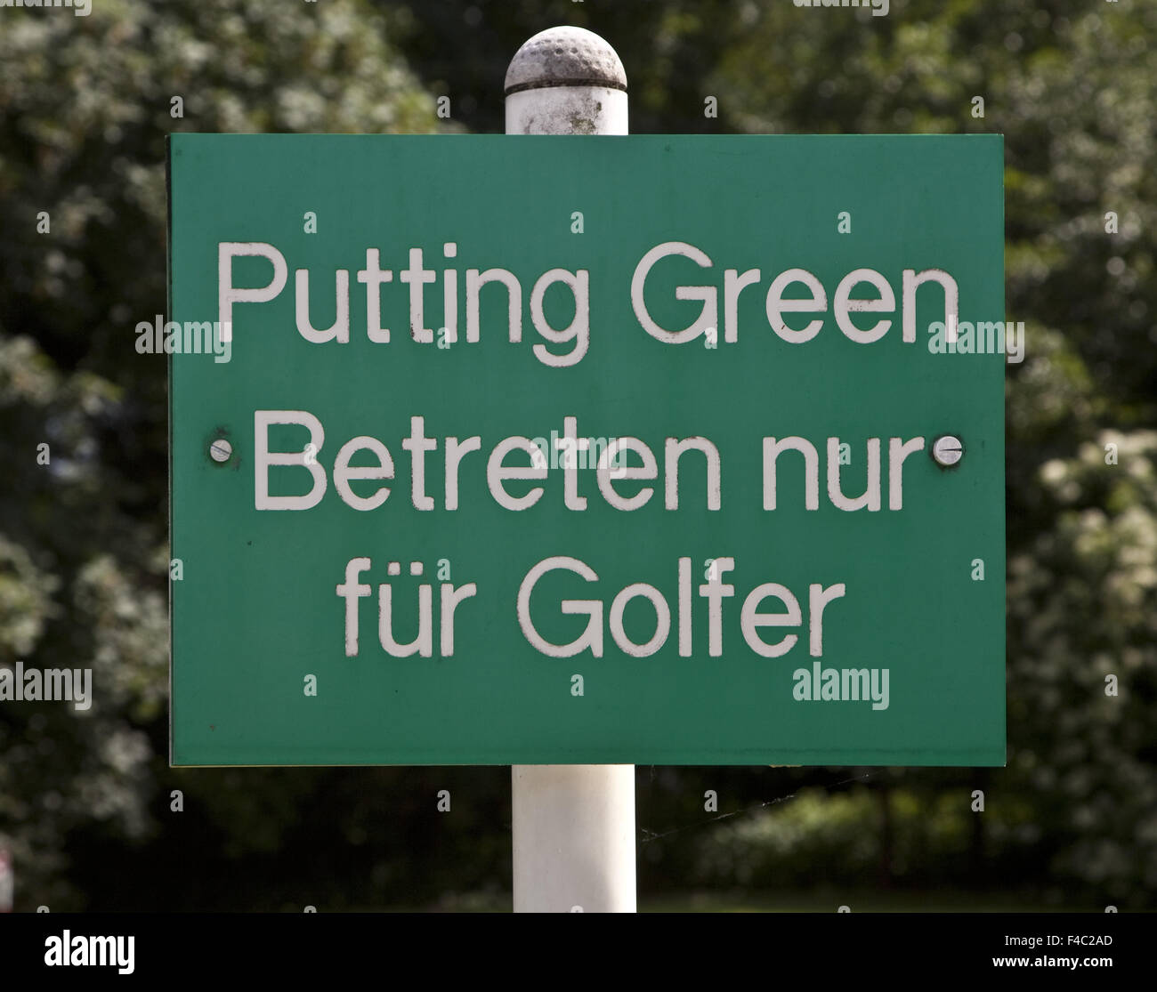 Sign Putting Green, Germany Stock Photo - Alamy