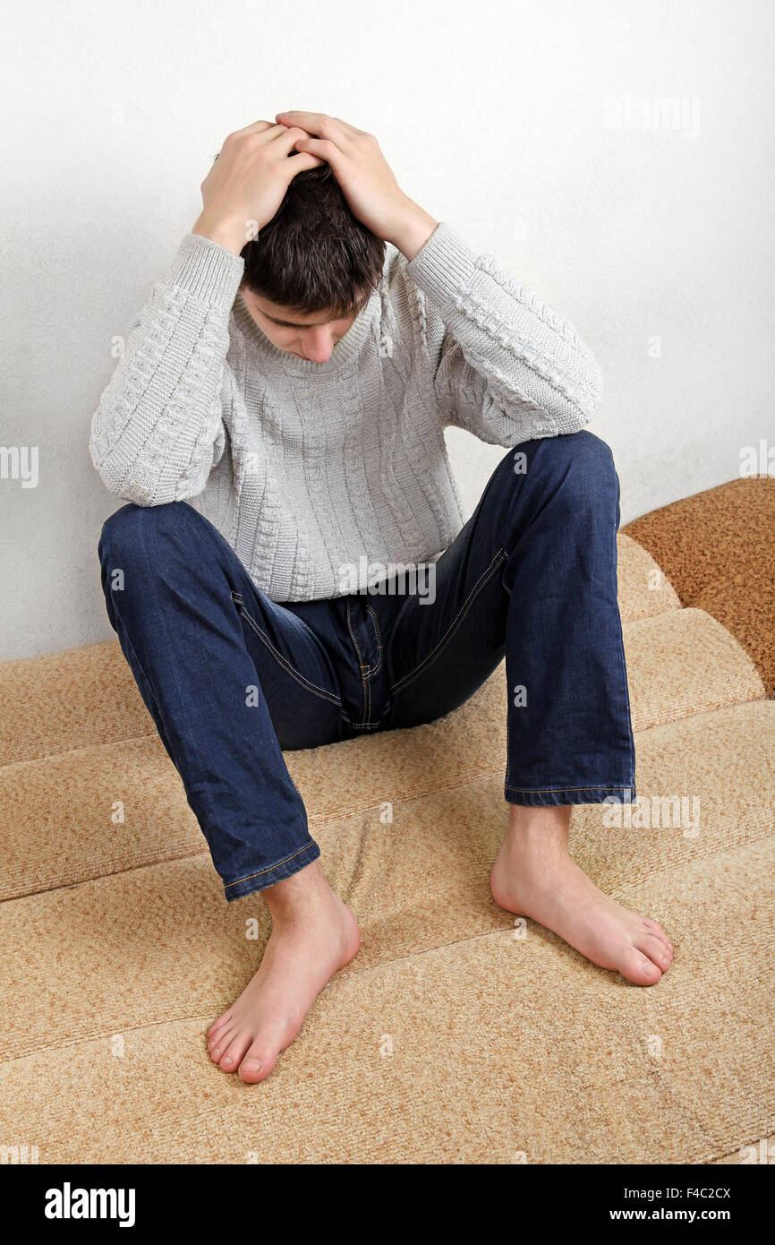 Sad Teenager at Home Stock Photo - Alamy