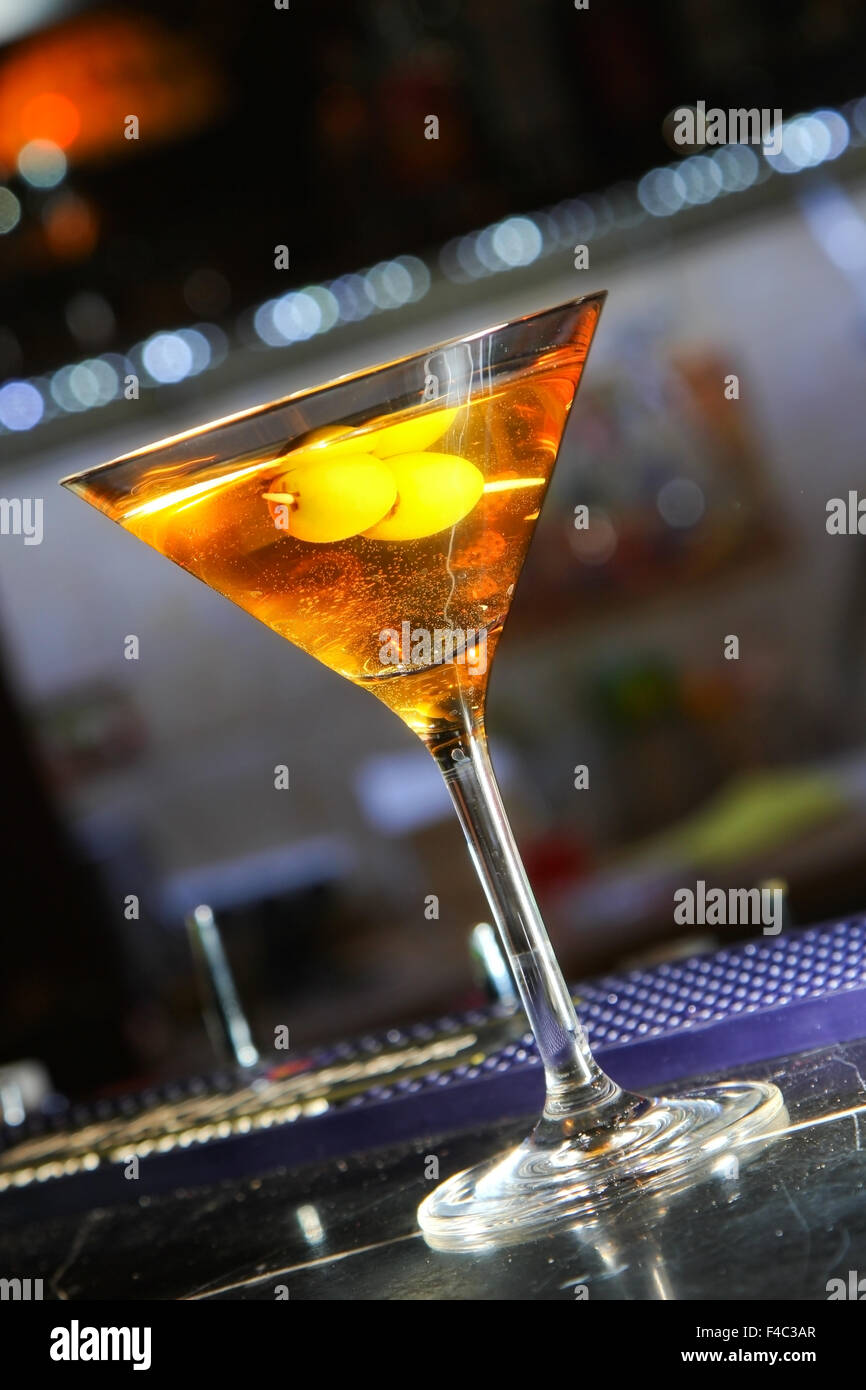 alcohol drinks on bar. cocktail Stock Photo - Alamy