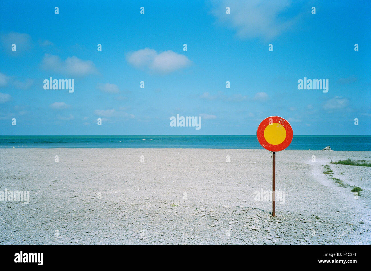 A Road Sign on a Beach Stock Photo - Alamy