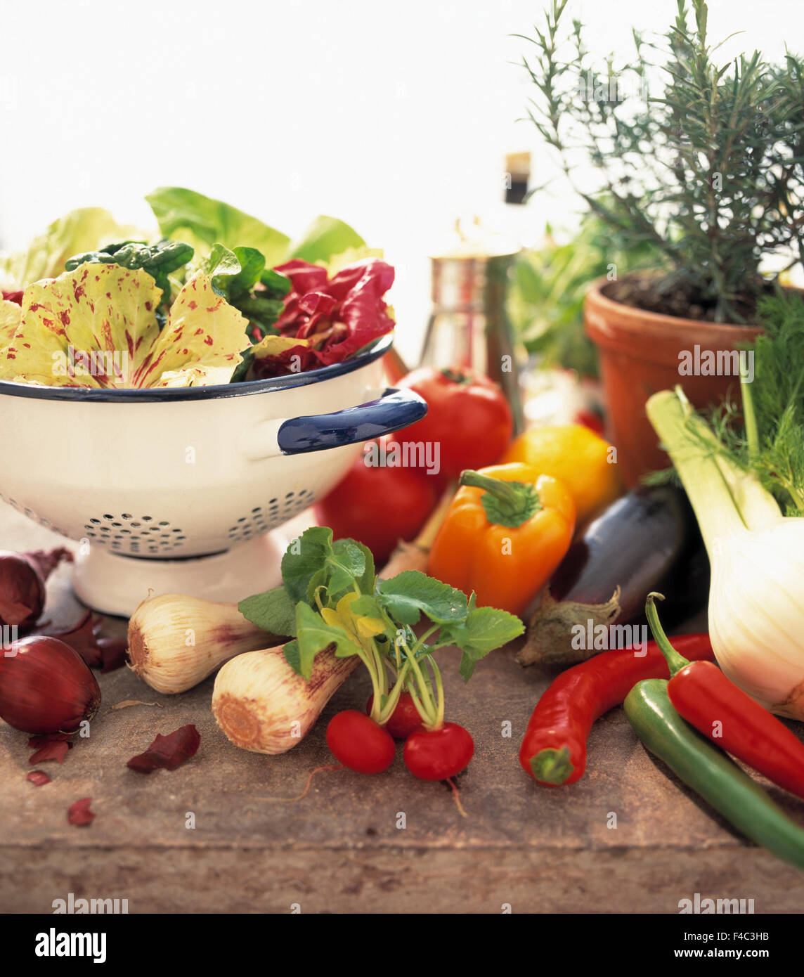 Vegetables on a Table Stock Photo - Alamy