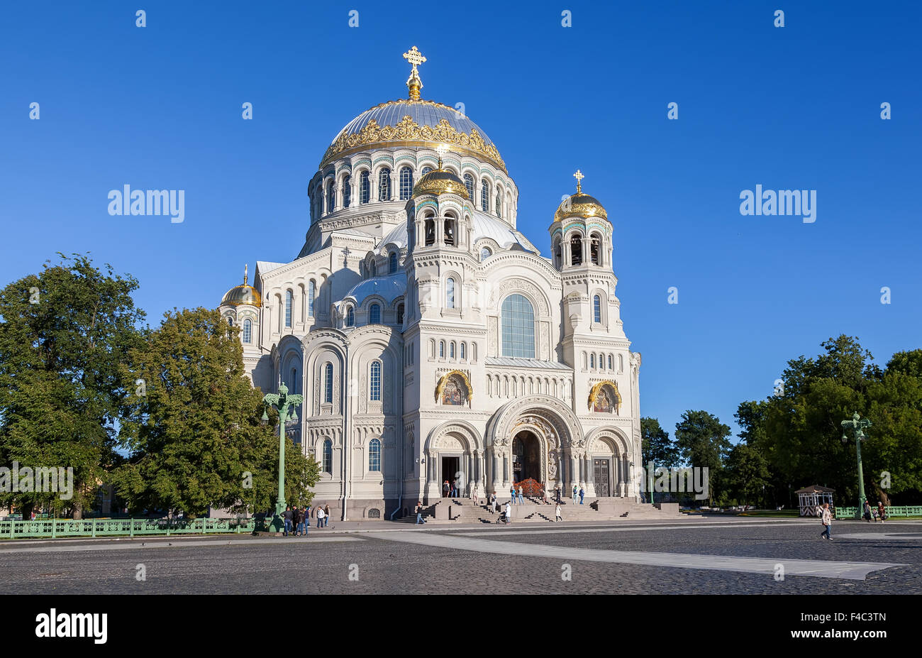Kronstadt Naval cathedral of Saint Nicholas in summer sunny day Stock ...