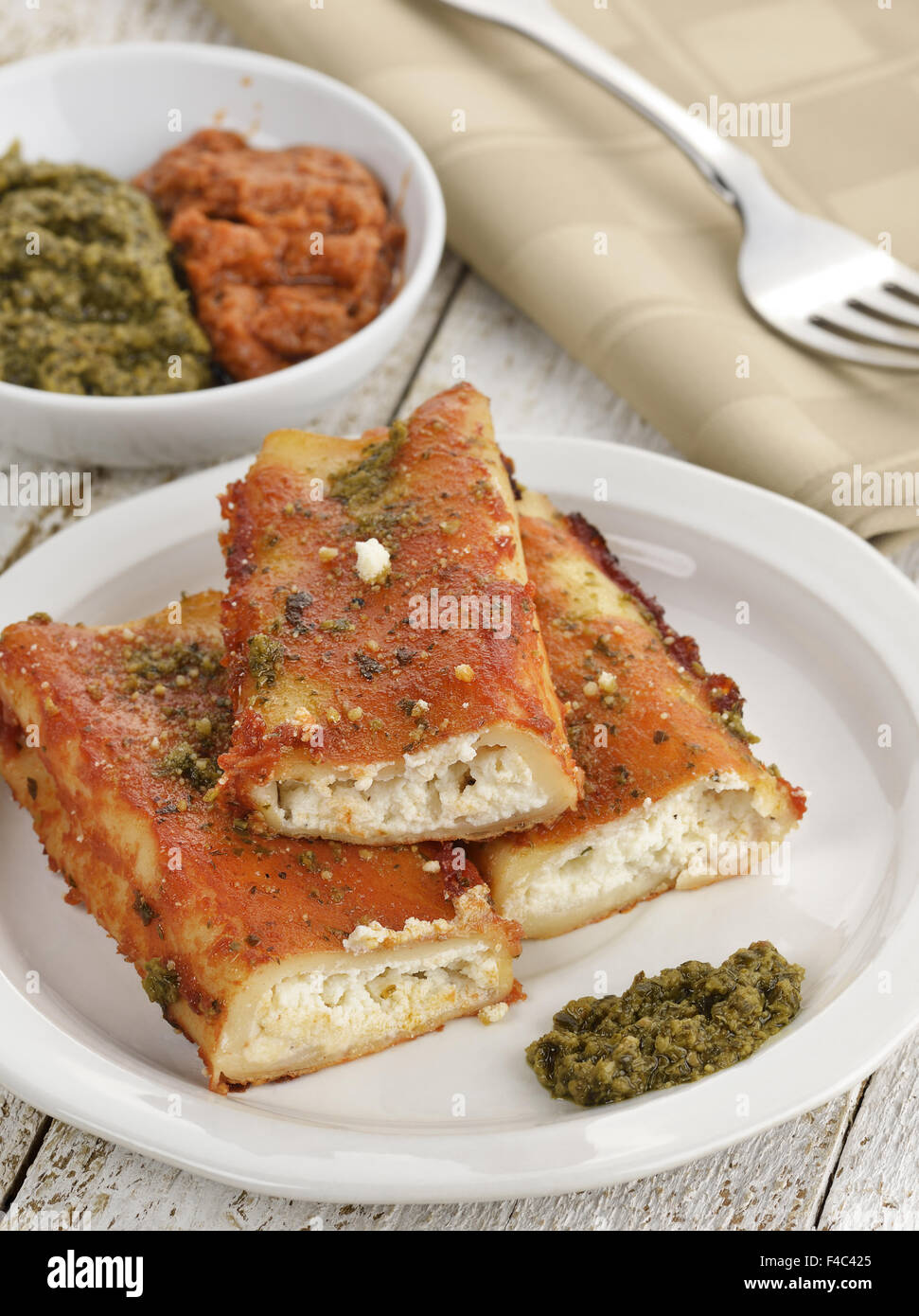 Pasta Stuffed With Cheese Stock Photo - Alamy