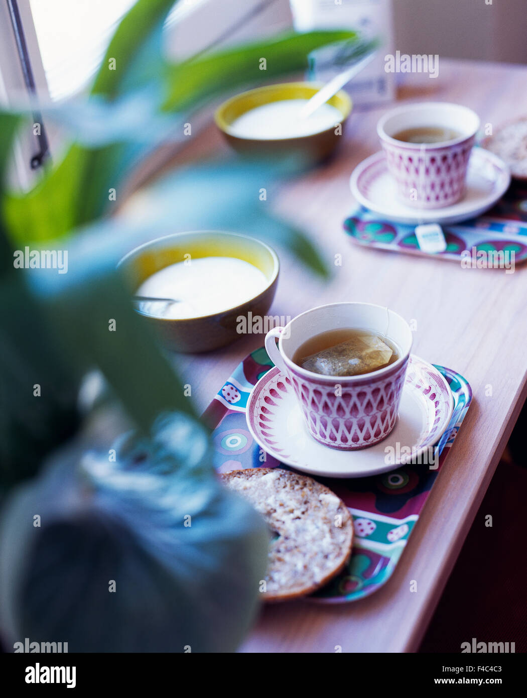 Breakfast Trays with Tea Stock Photo - Alamy
