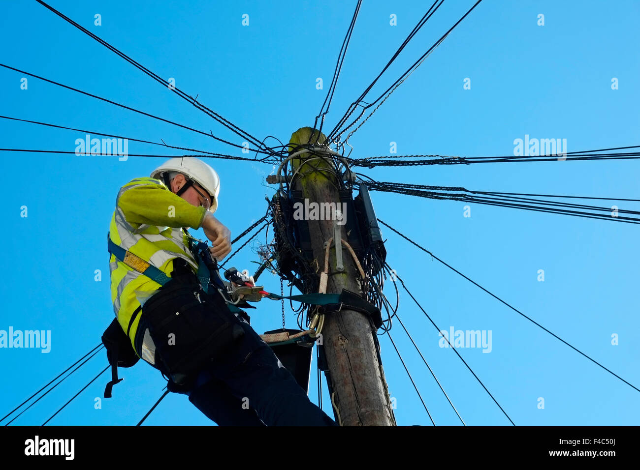 Ladder and telegraph pole hi-res stock photography and images - Alamy