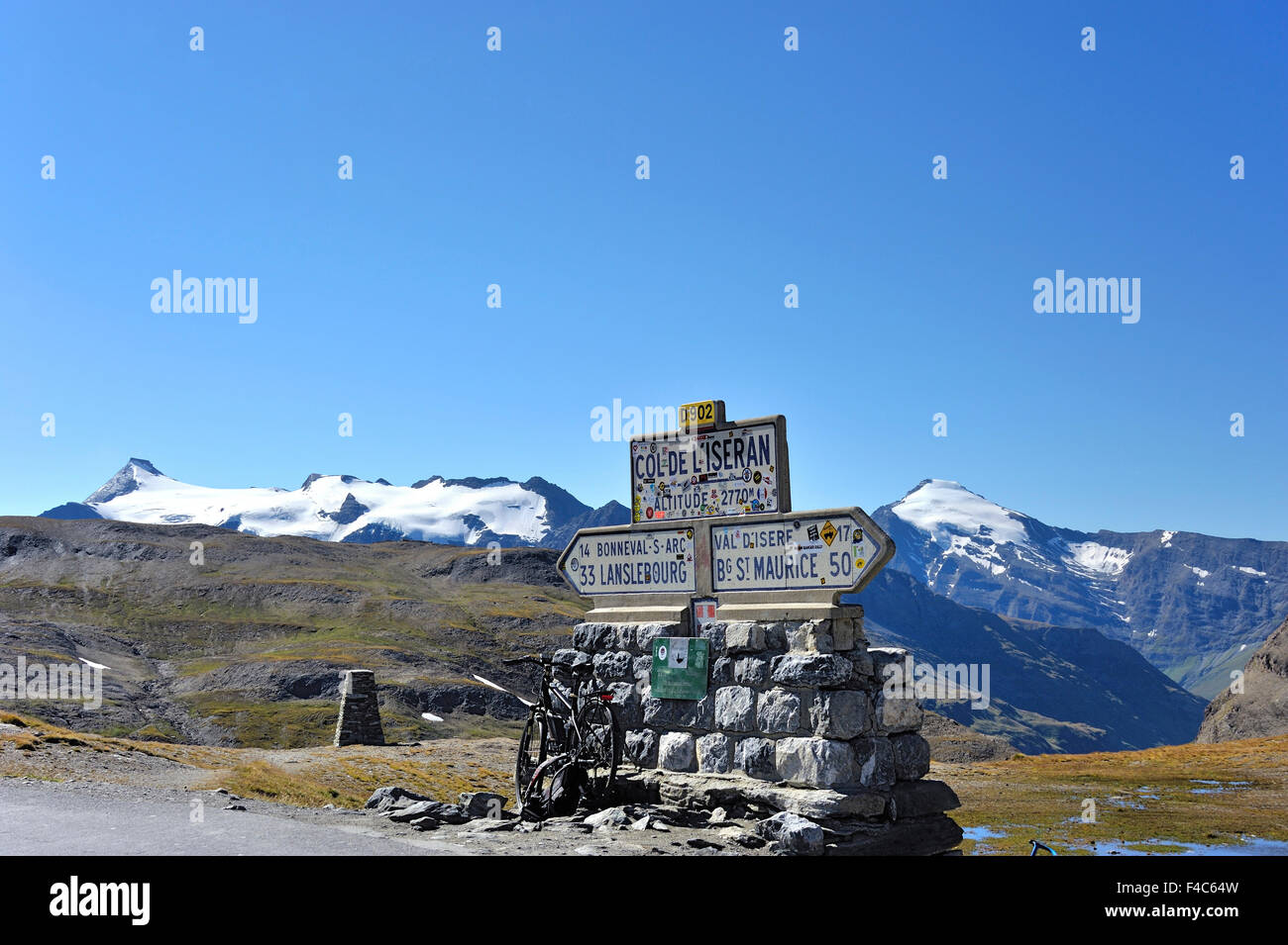 Pass Col de l'Iseran, highest natural pass in the French Alps, station ...